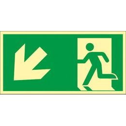 Schild Treppe abw&auml;rts, linksweisend