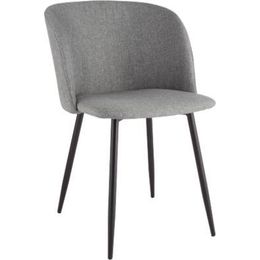 Konferenzstuhl, 2er-Set, B 570 x T 540 x H 810 mm, gepolstert, Gestell schwarz, Stoffbezug grau