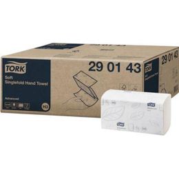 Tork&reg; Papierhandt&uuml;cher Advanced&reg; H3 290143, 2-lagig, gepr&auml;gt, Zickzack-Faltung, 15 Pack &aacute; 250 Blatt (3750 T&uuml;cher), FSC&reg;-Papier, wei&szlig;