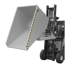 Bauer Kippbeh&auml;lter EXPO-E 1200, mit Rollen, Deichsel & Ablasshahn, &ouml;l-/wasserdicht, abrollend, B 1070 x T 1720 x H 1095 mm, mausgrau RAL 7005