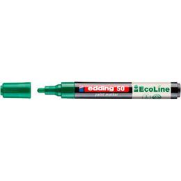 Lackmarker Edding 50 EcoLine, Schreibfarbe Gr&uuml;n, Rundspitze, Strichst&auml;rke 2-3 mm, mit Kappe, wasserbasiert, nachf&uuml;llbar, 1 St&uuml;ck
