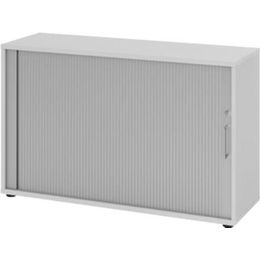 Querrollladenschrank Breno, 2 OH, abschlie&szlig;bar, stapelbar, B 1200 x T 400 x H 748 mm, Spanplatte, lichtgrau