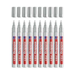 Edding Lackmarker 751, 1-2 mm, silber, 10 St&uuml;ck