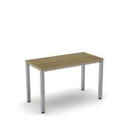 Home Office Schreibtisch Nevada, Rechteck, 4-Fu&szlig; Quadratrohr, B 1200 x T 600 x H 740 mm, Eiche/alusilber