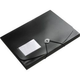Eckspanner Foldersys JUMBO, A4, B 240 x H 320 mm, 3 Innenklappen & Gummizug-Verschluss, Polypropylen, St&auml;rke 0,42 mm, schwarz, 10 St&uuml;ck