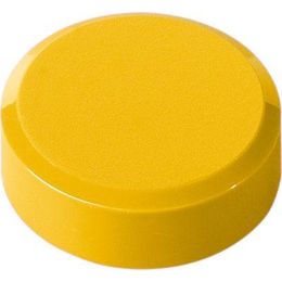 Rundmagnete Maul, Kunststoff & Metall, Feinstruktur, Haftkraft 600 g, &oslash; 29 x 11 mm, gelb, 20 St&uuml;ck