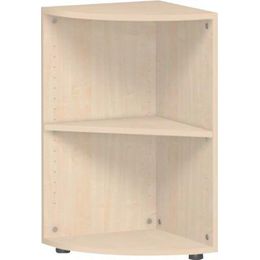 Eckabschlussregal PALENQUE, 2 OH, B 400 x T 400 x H 752 mm, Ahorn