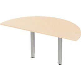 Sch&auml;fer Shop Sch&auml;fer Shop Select Ansatztisch PLANOVA ERGOSTYLE, 1/2 Kreis, Ahorn-Dekor/wei&szlig;alu