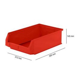 Sch&auml;fer Shop Sichtlagerkasten SSI Sch&auml;fer Serie PROFI LF 531, Polypropylen, L 500 x B 312 x H 145 mm, 16,5 l, rot