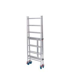 Faltger&uuml;st Krause RollTec&reg;, Arbeitsh&ouml;he bis 2,9 m, belastbar bis 200 kg/m2, mit Belagb&uuml;hne, mobil, Aluminium