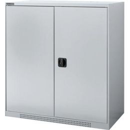 Sch&auml;fer Shop Sch&auml;fer Shop Genius Fl&uuml;gelt&uuml;rschrank FS, Stahl, mit Bel&uuml;ftungsl&ouml;chern, B 1055 x T 620 x H 1105 mm, 3 OH, wei&szlig;aluminium/wei&szlig;aluminium, bis 450 kg