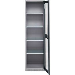 Sch&auml;fer Shop Sch&auml;fer Shop Genius Fl&uuml;gelt&uuml;renschrank FS, Stahl, Sichtfenster, L&uuml;ftungsl&ouml;cher, B 545 x T 520 x H 1950 mm, 5 OH, Wei&szlig;alu/Anthrazitgrau, bis 250 kg