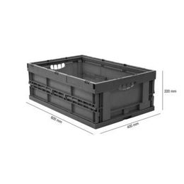 EURO-Ma&szlig; Faltbox 6422 NG, ohne Deckel, f&uuml;r Lager- und Mehrwegtransport, 41,4 Liter, grau