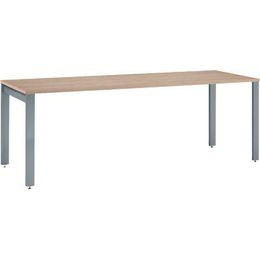 Schäfer Shop Schäfer Shop Select Schreibtisch LOGIN, 4-Fuß, B 1800 x T 800 x H 740 mm, Eiche/basaltgrau