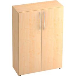 Schrank TARA, 3 Ordnerh&ouml;hen, B 800 x T 330 x H 1144 mm, Fl&uuml;gelt&uuml;ren, 2 Fachb&ouml;den, stapelbar, Ahorn-Dekor