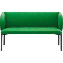 Sofa Leyform LIV, 2-Sitzer, rechteckig, B 1270 x T 620 x H 740 mm, mit Armlehnen & Gleitern, Stoffbezug, gr&uuml;n