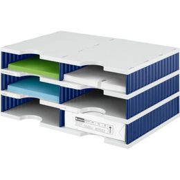 Styro&reg; Sortierstation Styrodoc Standard, DIN C4, 3 Etagen/2-reihig/6 F&auml;cher, grau/blau
