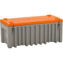 Transport- und Pritschenbox CEMO CEMbox 250, Polyethylen, 250 l, L 1200 x B 600 x H 540 mm, stapelbar, grau/orange