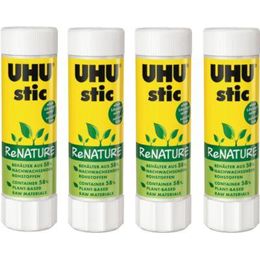 Spar-Set UHU Klebestift stic ReNature, 40 gr., 4 Stk., ohne L&ouml;sungsmittel, kalt auswaschbar