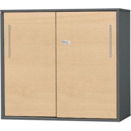 Sch&auml;fer Shop Sch&auml;fer Shop Select Anstell-/Aufsatz-Schiebet&uuml;renschrank Start Off, in Tischh&ouml;he, abschlie&szlig;bar, B 800 x T 420 x H 726 mm, graphit/ahorn