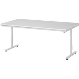 Rau ESD-Arbeitstisch Adlatus, elektrisch h&ouml;henverstellbar, 28 mm Spanplatte mit Melaminbelag, bis 150 kg, B 2000 x T 1000 x H 720-1120 mm, lichtgRau