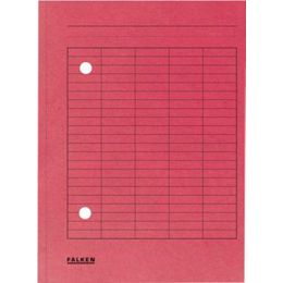 Dokumentenmappe Falken, DIN A4, 2-seitiger Gitterdruck, B 231 x H 318 mm, Karton, rot
