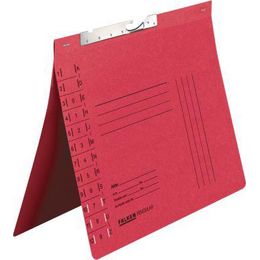 Pendelhefter Falken, Format A4, f&uuml;r bis zu 200 Blatt, Schlitzstanzung, Beh&ouml;rdenheftung, Recycling-Karton, rot, 50 St&uuml;ck