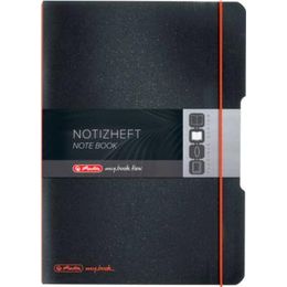 Herlitz Notizbuch my.book, Format DIN A4, Kunststoff, 2 x 40 Bl&auml;tter kariert/liniert, schwarz