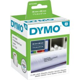 Dymo LabelWriter Adress-Etiketten, permanent, Papier, 89 x 36 mm, 2 x 260 St&uuml;ck, wei&szlig;