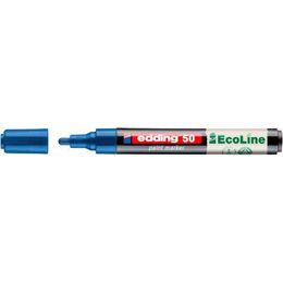 Lackmarker Edding 50 EcoLine, Schreibfarbe Blau, Rundspitze, Strichst&auml;rke 2-3 mm, mit Kappe, wasserbasiert, nachf&uuml;llbar, 1 St&uuml;ck