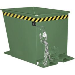Bauer Kippbeh&auml;lter GU-RZ55, f&uuml;r Routenz&uuml;ge, Kipp- und Rutschsicherung, 550 l, RAL 6011 gr&uuml;n