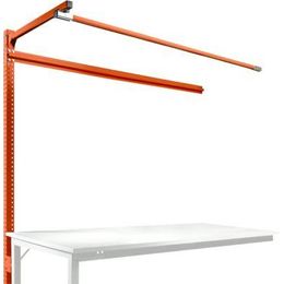 Manuflex Aufbauportal m. Ausleger, Ansatztisch SPEZIAL Arbeitstisch/Werkbank UNIVERSAL/PROFI, 1750 mm, rotorange