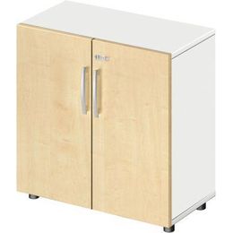 Schäfer Shop Schäfer Shop Select Schrank LOGIN, 2 Ordnerhöhen, B 800 x T 420 x H 788 mm, weiß/Ahorn Dekor