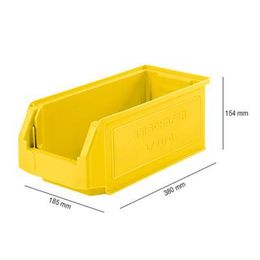 Sch&auml;fer Shop Sichtlagerkasten SSI Sch&auml;fer Serie PROFI LF 421, Polypropylen, L 380 x B 185 x H 154 mm, 7,8 l, gelb