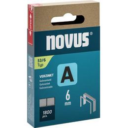 Novus Heftklammern Typ A, L&auml;nge 6 mm, Stahldraht, 2000 St&uuml;ck