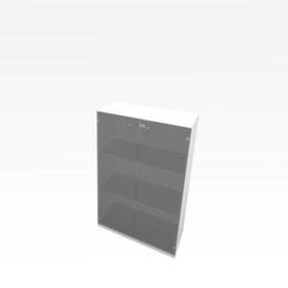 Schrank X-TIME WORK, 3 OH, Glast&uuml;ren, 860 x 430 x 1310 mm, Glas/Wei&szlig;