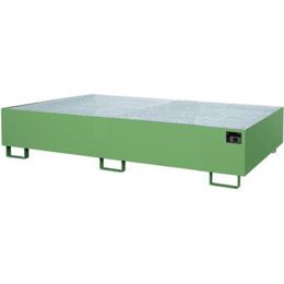 Bauer Regalwanne Typ RW/GR 2700-2, mit Gitterrost, gr&uuml;n RAL6011