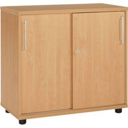 Sch&auml;fer Shop Sch&auml;fer Shop Select Anstellschiebet&uuml;renschrank, aus Holz, 2 Fachb&ouml;den, B 800 mm x T 421 x H 750 mm, Buche