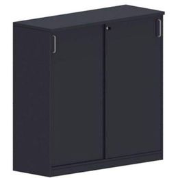 Schiebet&uuml;renschrank BEXXSTAR, 3 Ordnerh&ouml;hen, H 1155 mm, schwarz