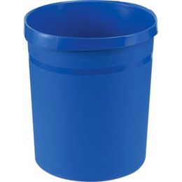 Papierkorb HAN GRIP, rund, Volumen 18 l, extra stabil, 2 Griffmulden, ohne Deckel, B 237 x T 312 x H 350 mm, Polypropylen, blau