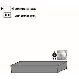 Bodenauffangwanne Stawa-R f&uuml;r ASECOS Chemikalienschr&auml;nke der CS und CX Serie, Stahlblech, B 984 x T 482 x H 85 mm, 33 l