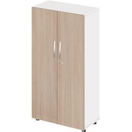 Sch&auml;fer Shop Sch&auml;fer Shop Select Schrank LOGIN, 4 Ordnerh&ouml;hen, B 800 x T 420 x H 1514 mm, wei&szlig;/Eiche