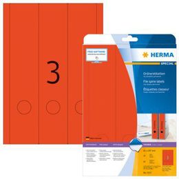 Herma Ordneretiketten A4, 297 x 61 mm, permanent haftend/bedruckbar, 60 St&uuml;ck, rot