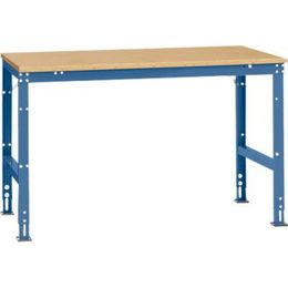 Manuflex Arbeitstisch UNIVERSAL Standard, 1500 x 1000 mm, Multiplex natur, brillantblau