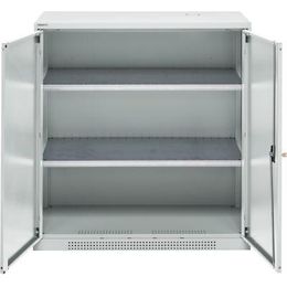Sch&auml;fer Shop Sch&auml;fer Shop Genius Fl&uuml;gelt&uuml;renschrank FS, Stahl, mit Bel&uuml;ftungsl&ouml;chern, B 1055 x T 520 x H 1105 mm, 3 OH, Lichtgrau/Lichtgrau, bis 300 kg