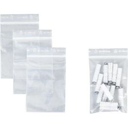 S&Z Druckverschlussbeutel, Polypropylen, 70 &times; 100 mm, 50 &micro;m, 50% Regeneratanteil, ohne Druck, transparent, 1000 Stk.
