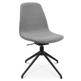 Konferenzsessel Topstar Sitness Life 1.1, dreh-/sitzh&ouml;henverstellbar, ohne Armlehnen, B 460 x T 390 x H 450-480 mm, 4-Fu&szlig;gestell, Alu schwarz-matt & Stoff, h.grau