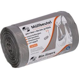 Deiss FIRST PLUS M&uuml;llbeutel, mit Tragegriff, LDPE, 14 &micro;m, grau, B 500 x H 760 mm, 30 Liter, 1000 St&uuml;ck