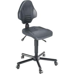 XXL-Arbeitsdrehstuhl meychair Workster Pro W13-01070, mit Rollen, h&ouml;henverstellbar, bis 250 kg, Stahl & Polyurethanschaum, desinfektionsmittelbest&auml;ndig, schwarz