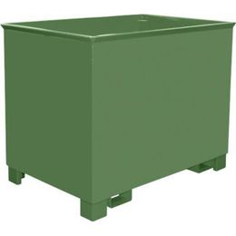 Bauer Beh&auml;lter f&uuml;r Routenz&uuml;ge Typ C 80, f&uuml;r Feststoffe, 3-fach stapelbar, Inhalt 0,8 m&sup3;, bis 1000 kg, resedagr&uuml;n RAL 6011